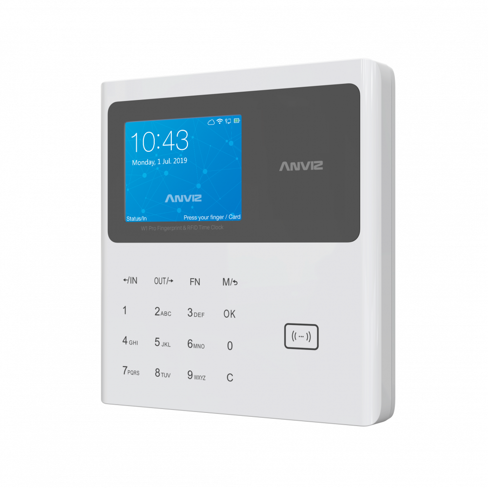 W1C Pro Color screen RFID time attendance device | Anviz Global